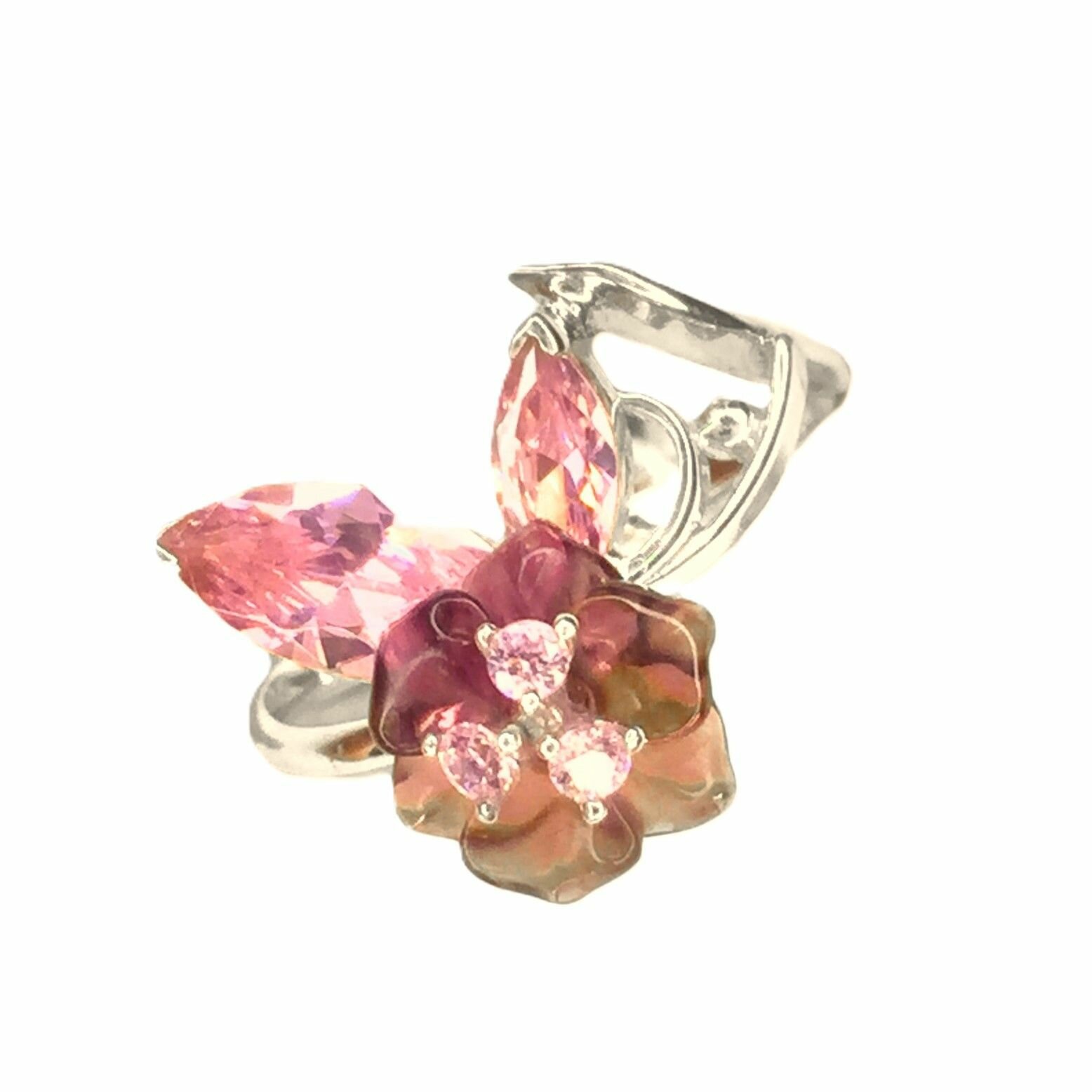 Кольцо тонкое, серебро, 925 проба, родирование, жемчуг