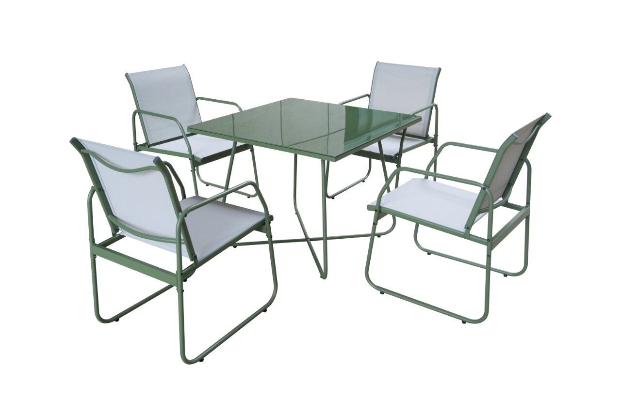 Набор мебели Андрия арт. GS072 серо-бежевый, 2 уп. (стол+4 кресла) "Garden story"