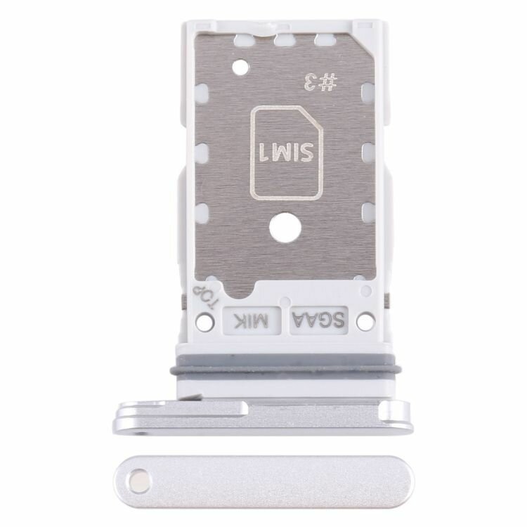 Держатель SIM для Samsung Galaxy S23 FE (SM-S711) серебристый (бежевый, кремовый) card holder адаптер переходник лоток слот для СИМ-карты