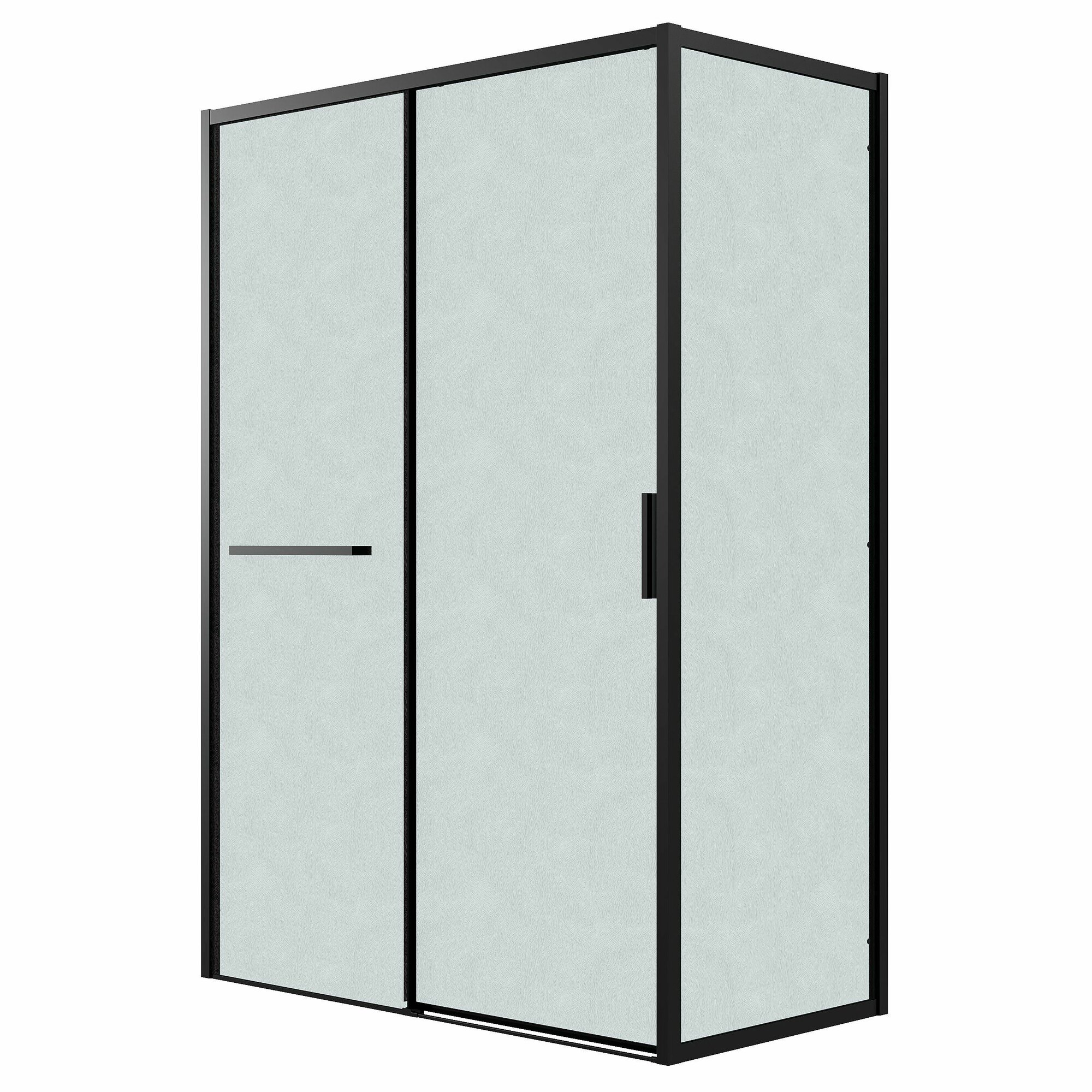 Душевой уголок Grossman 120. K33.05.1180.21.02 Style (110*80*195) черный матовый, стекло шиншилла, 2 места