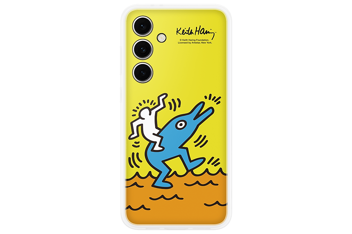 Чехол-накладка Samsung Flipsuit Case S24 FE, жёлтый (дизайн Keith Haring)