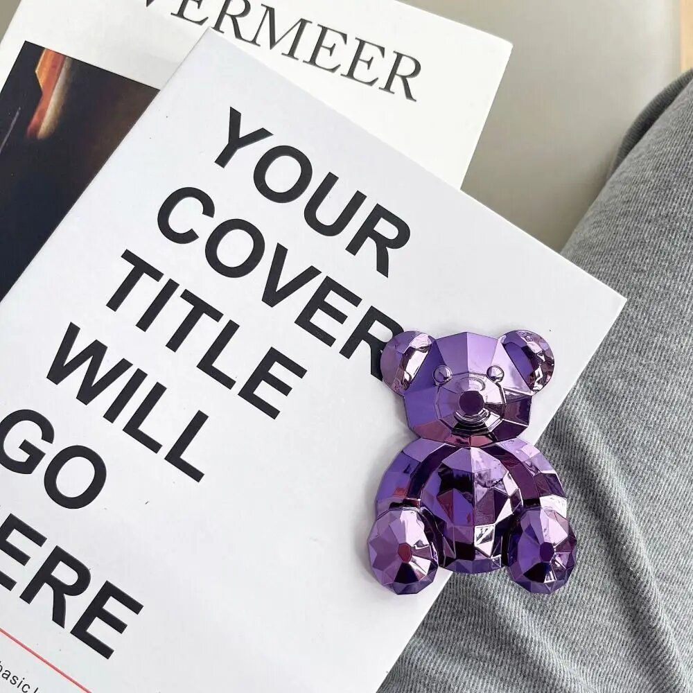 Кристаллический держатель для телефона Медведь, Purple