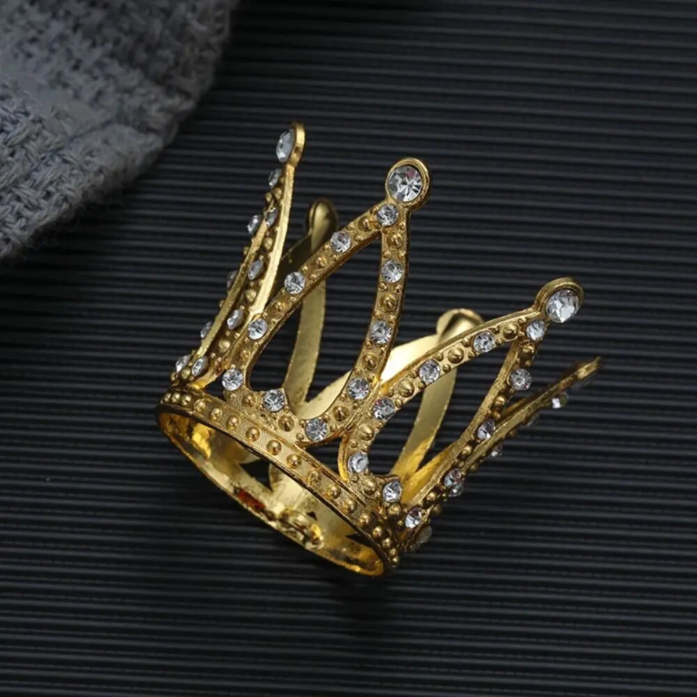 Металлическая корона для торта gold