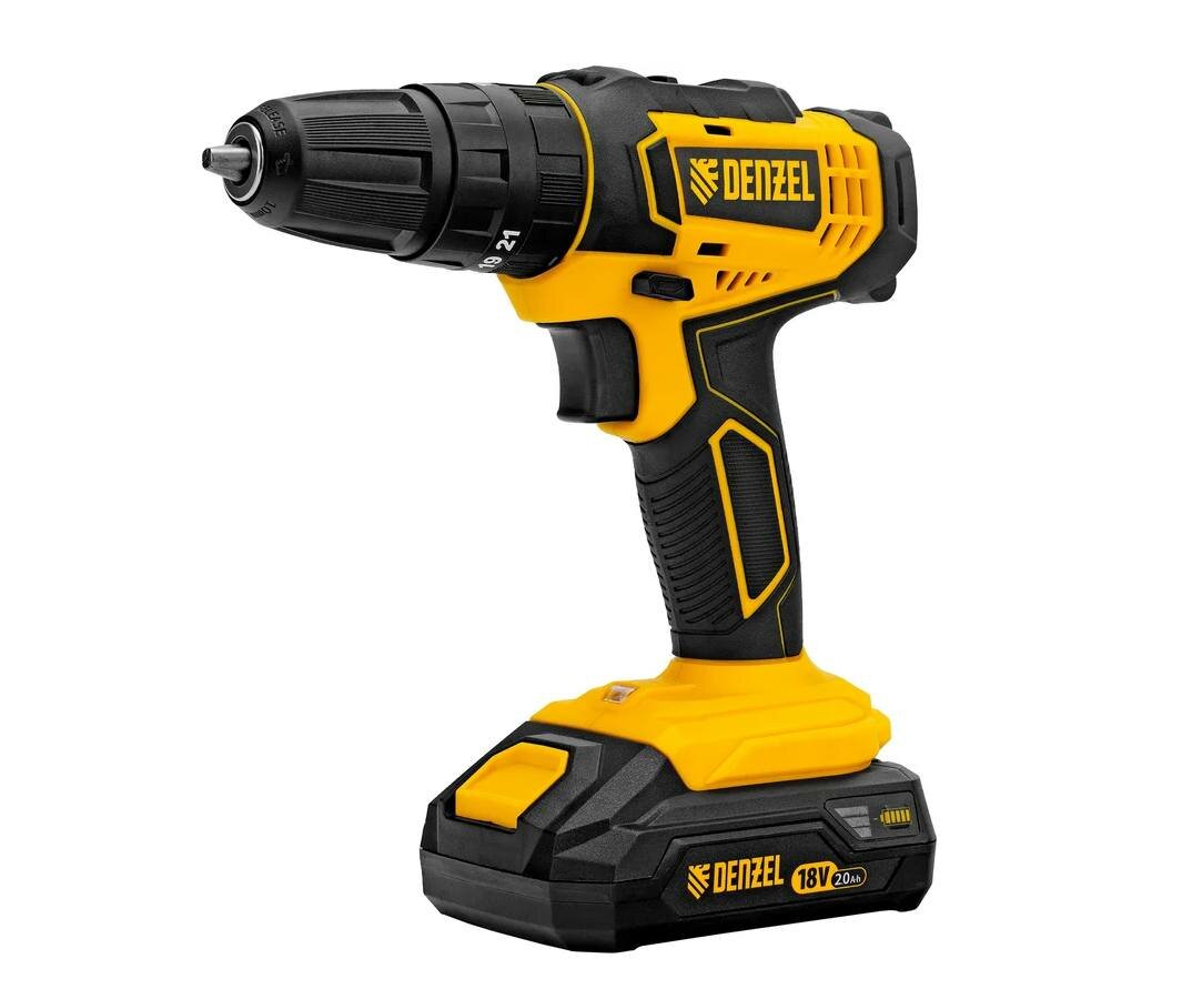 Дрель-шуруповерт аккумуляторная ударная CID-18-02BM, Li-Ion, 18 В, 2 акк.// Denzel MI-26135