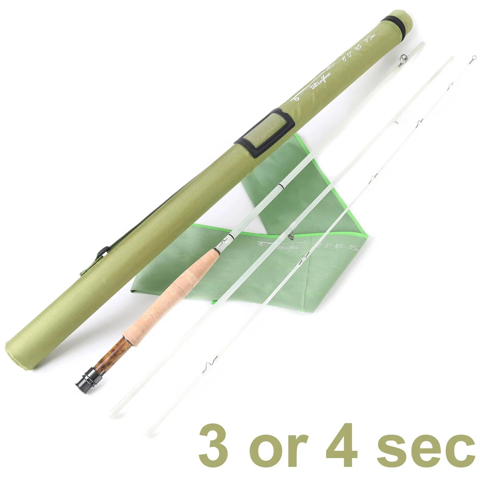 Maximumcatch FRP стекловолоконная нахлыстовая удочка Ultra Glass Green, 7ft 3wt 3sec (210cm)