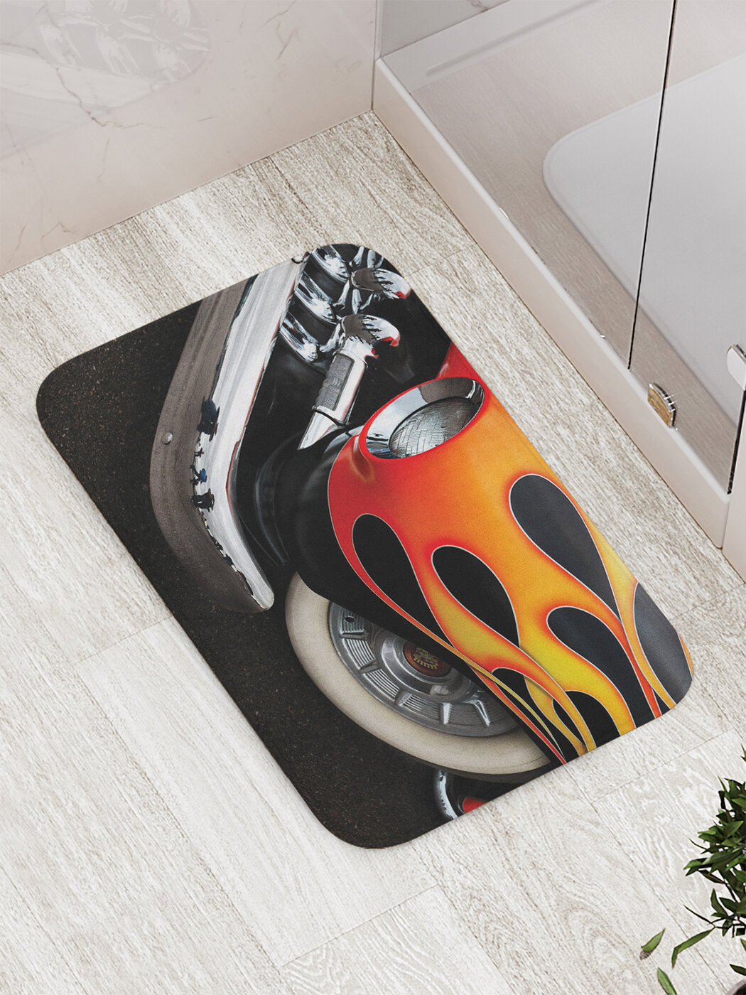 Коврик для ванной комнаты и туалета противоскользящий "Виниловая наклейка" 52х77 см, JoyArty