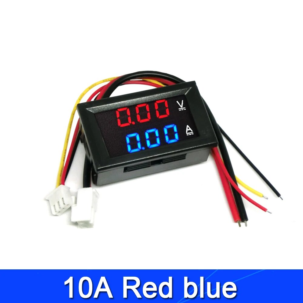 Цифровой вольтметр амперметр Stlxy DC 100V 10A 1 Pcs, 10A Red Blue