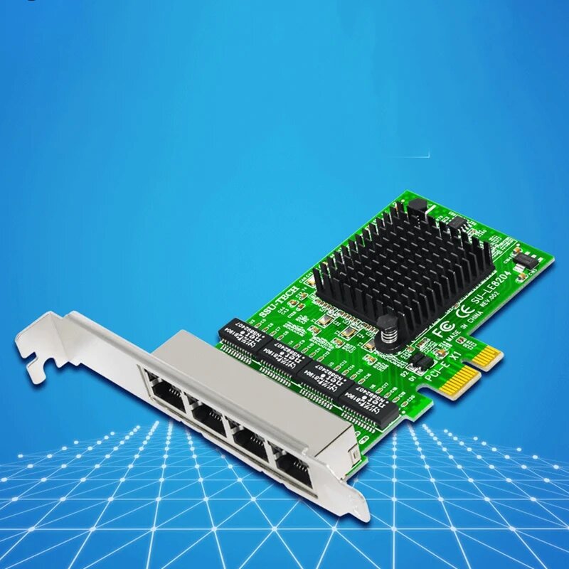 Сетевые карты Сеть/Ethernet/Lan адаптер PCI-E сетевая карта Realtek RJ45 Интернет Ethernet гигабитная 4-портовая сетевая карта