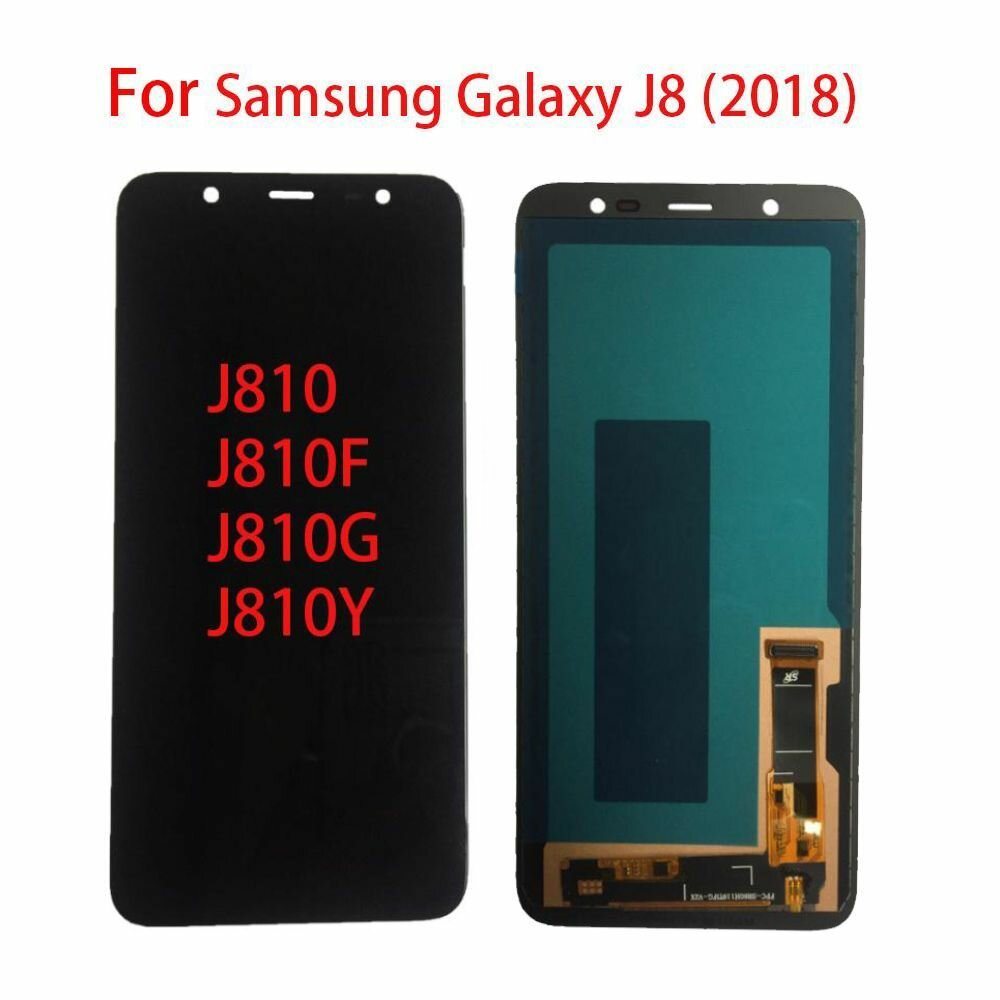 (TFT) Дисплей для Samsung Galaxy J8 2018 J810F J810G Дисплей для в сборе с тачскрином Чёрный