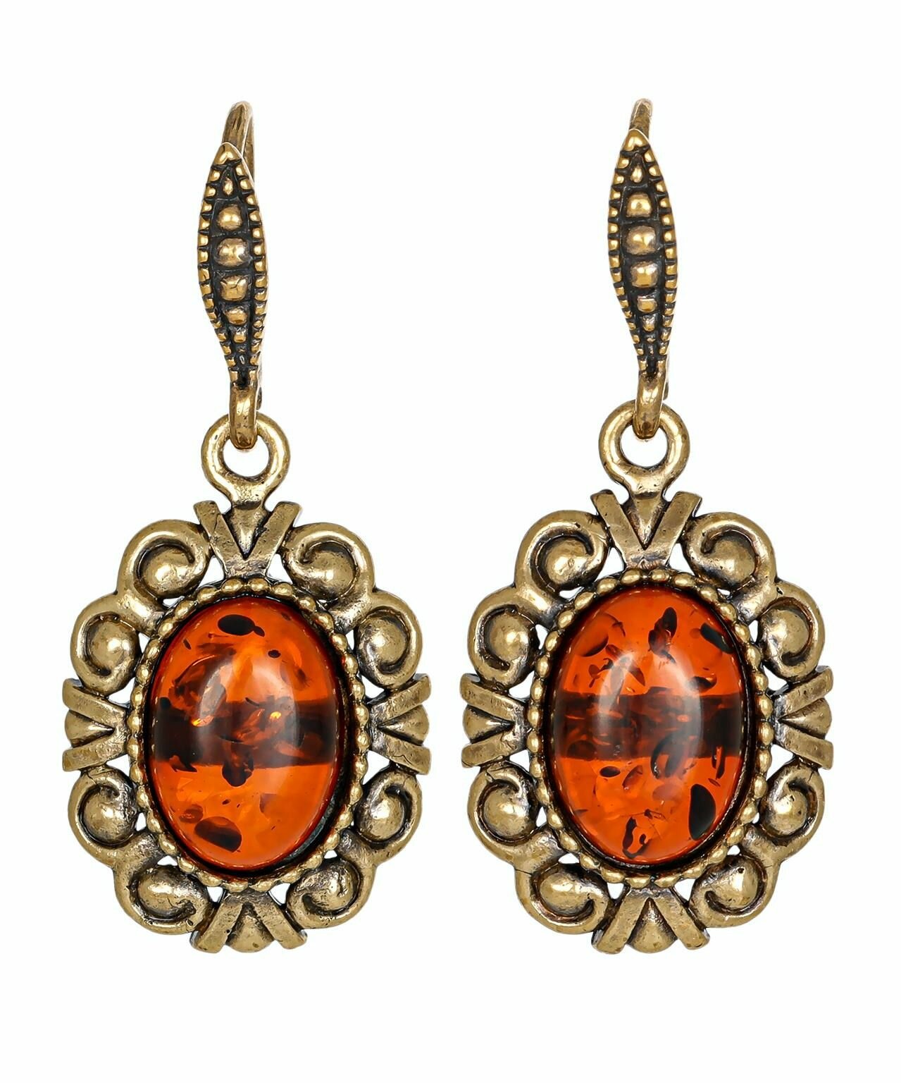 Серьги, янтарь