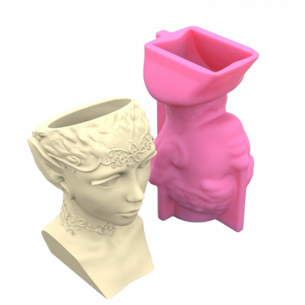 Форма для суккулентов в виде головы королевы в цветочном горшке