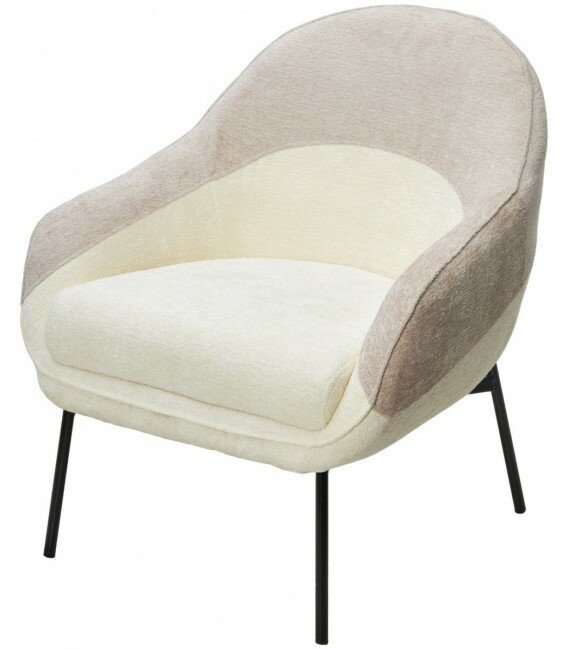 Кресло SION белый / бежевый, шенилл / черный каркас M-City