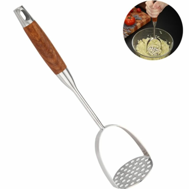 Пресс для картофеля и овощей из нержавеющей стали, универсальная кухонная машинка с эргономичной ручкой для пюре и измельчения