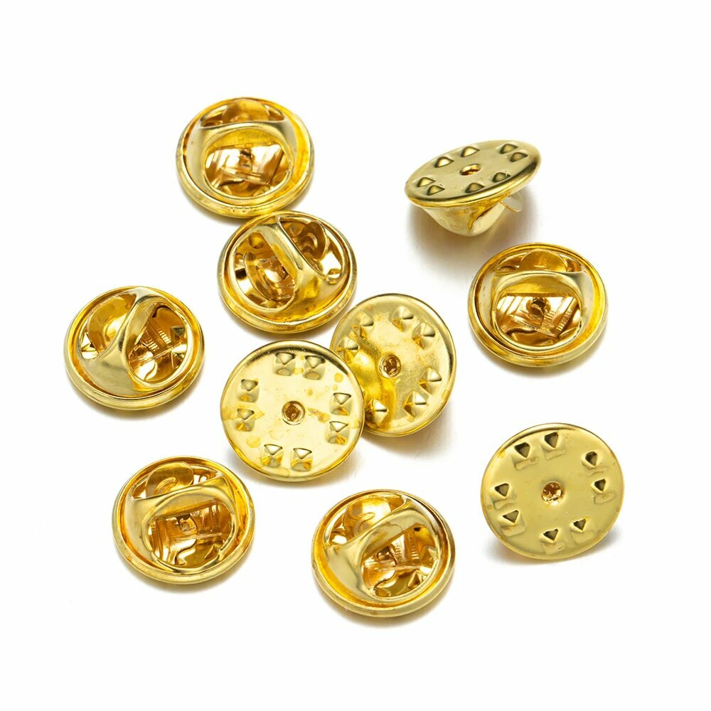 50шт зажимов для значков-бабочек, Gold Base