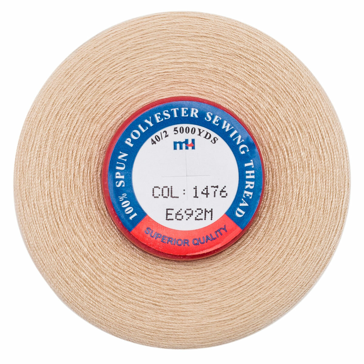 Нитки швейные №40/2, 4572 м (5000 ярдов), промышленные, mH EURON (1476 ванильно-бежевый)