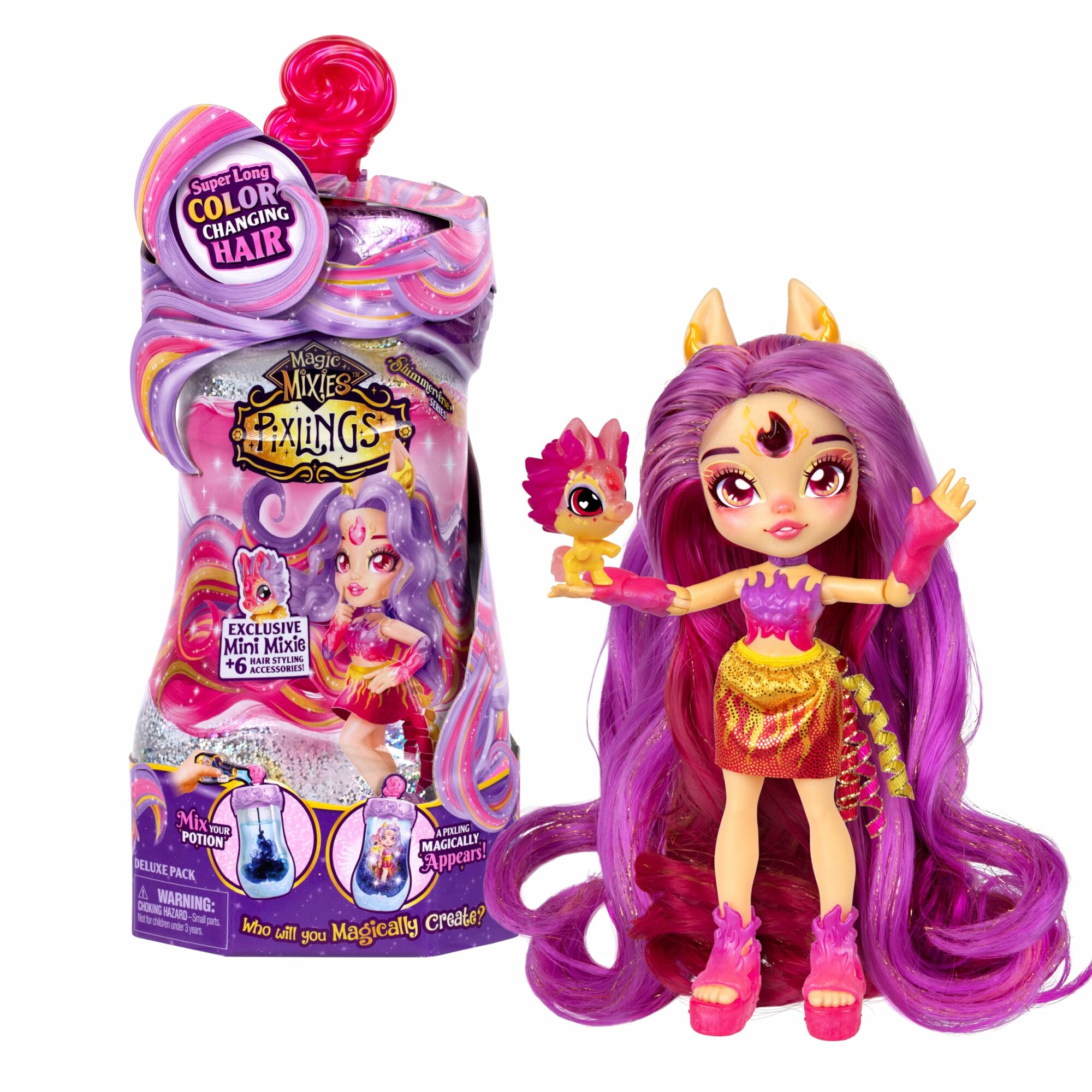 Magic Mixies Pixlings Shimmer Reverse Series / Детский набор игрушек для девочки-волшебного эльфа, смешайте зелье, и появится кукла, подходит для подарков на день рождения от 5 лет и старше.