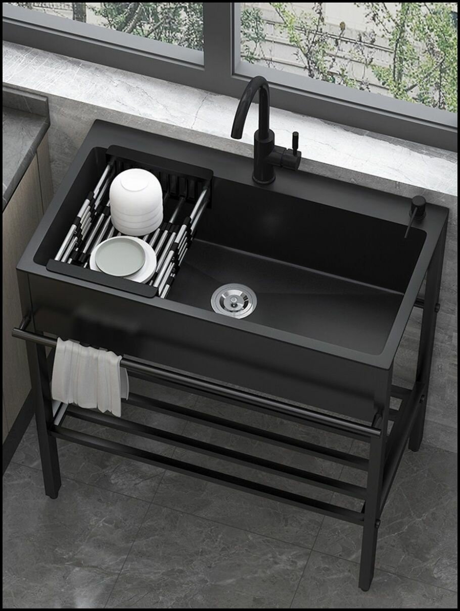 Умывальник, В Комплекте Подставка, Кран, Сливная Корзина Впускная Труба Воды И Сливной Шланг, 75х45х86см