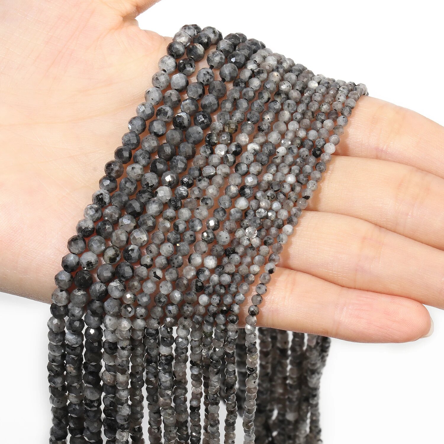 Черный лабрадорит бусины Kuoyu 2/3/4 мм 3mm about 110pcs