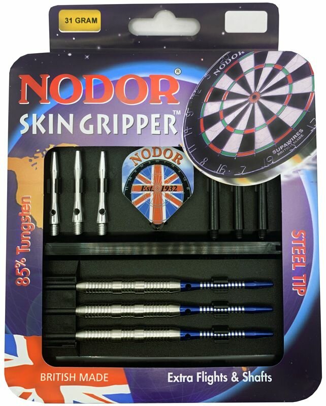Тяжелые вольфрамовые 85% дротики 31гр Nodor Skin Gripper steeltip и аксессуары для Дартс