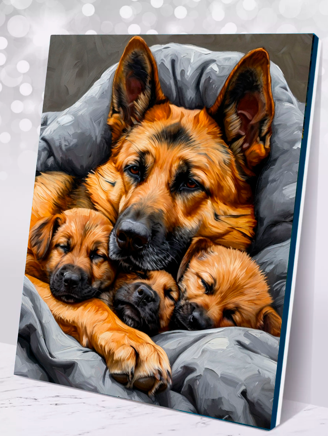 Картина по номерам "Семья овчарок" 40х50 см, хлопковый холст на подрамнике, акрил, Hobby Home