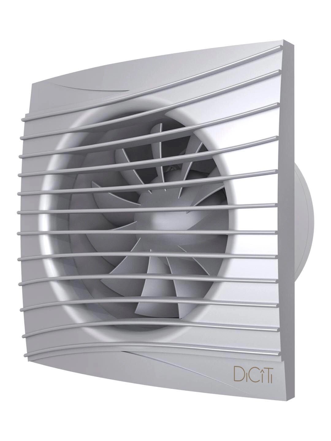 Вентилятор вытяжной DiCiTi Silent 4C Gray Metal, 100 мм, обратный клапан, серый