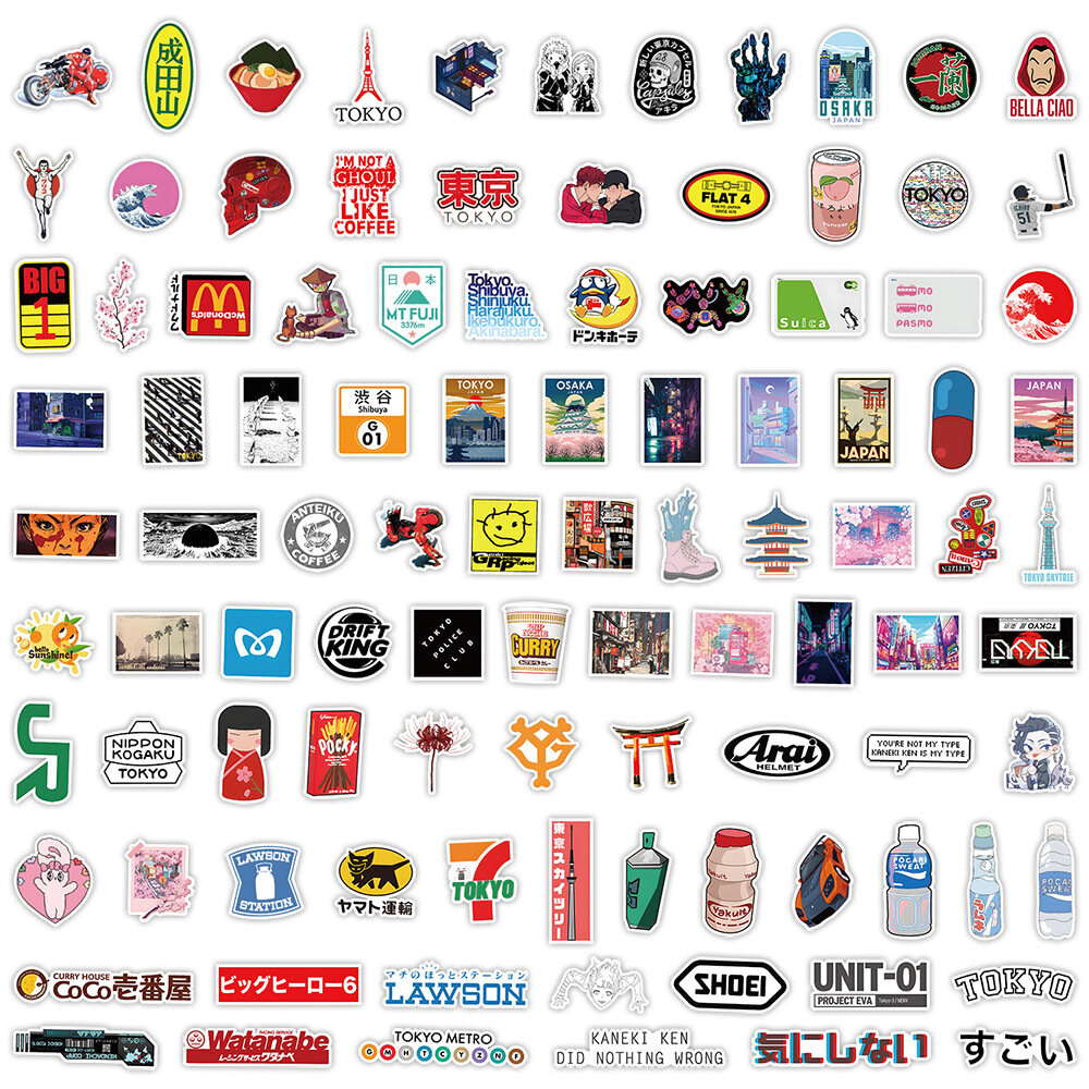 Наклейки "Tokyo Travel", 100 шт