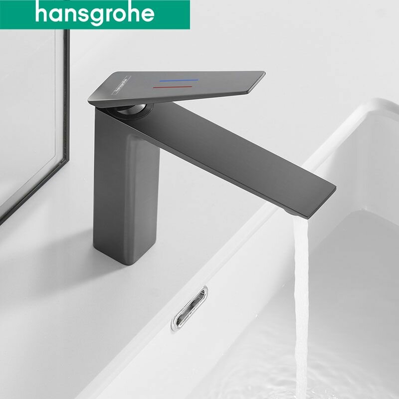 Новый смеситель для ванной комнаты Hansgrohe, медный, для горячей и холодной воды, смеситель для раковины, серый металлик