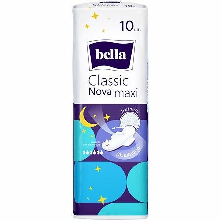 Прокладки женские BELLA Classic Nova Maxi, 10 шт, новый дизайн