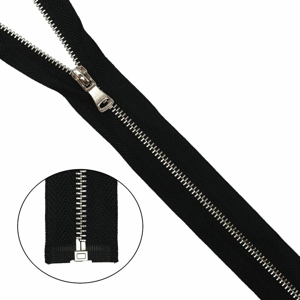 Молния айрис Металл-никель, 40 см 580 черный, 5 шт