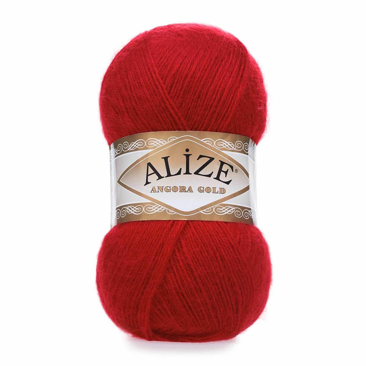 Пряжа ALIZE "Angora Gold", 100 гр 550 м, 80% акрил, 20% шерсть, ТУ 106 красный, 5 шт