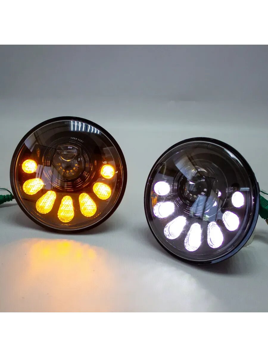 Фары на Ниву передние 7 дюймов с динамическим приветствием