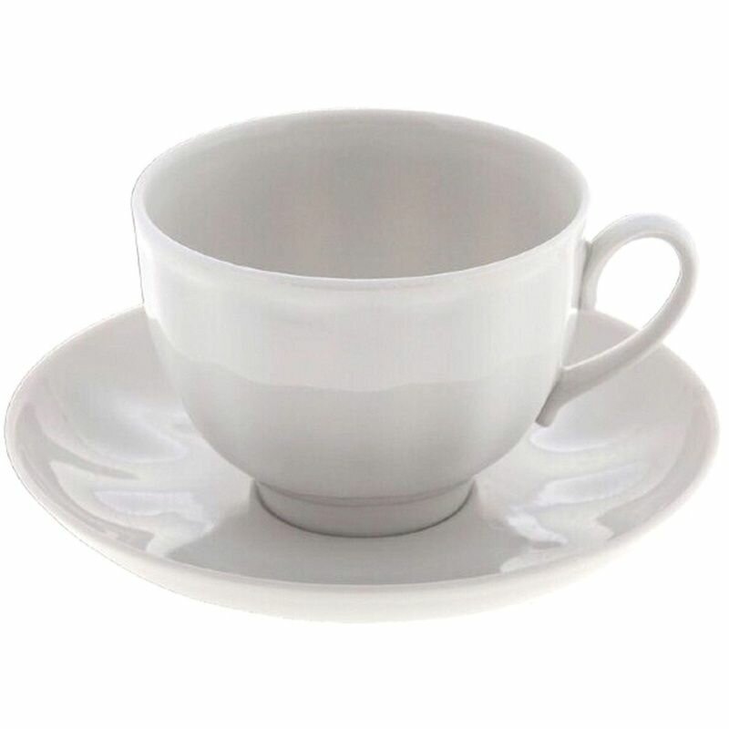 Чайная пара Дулевский фарфор 275 мл Белье Гранатовый, фарфор