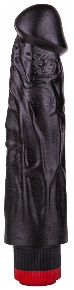 Вибратор-реалистик с крупными венками - 18,5 см, LOVETOY (А-Полимер), поливинилхлорид (ПВХ, PVC), черный