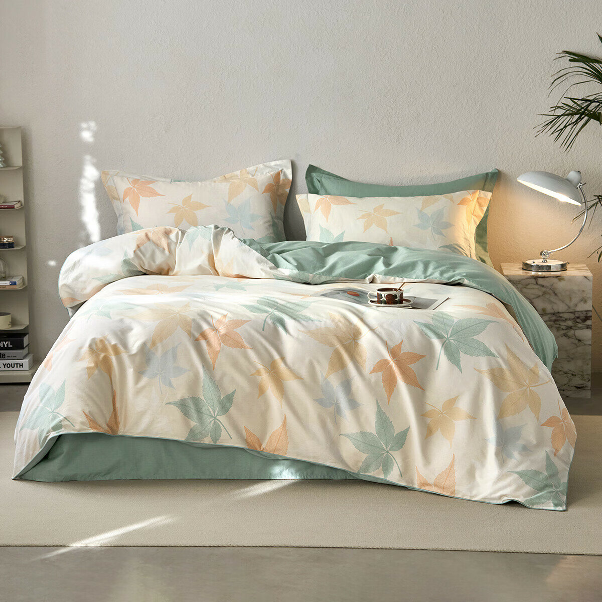 Mercury Home Textile 100% Cotton Four-Piece Bedding Set for 1.2m Bed, including Bedsheet, Duvet Cover, and Pillowcases