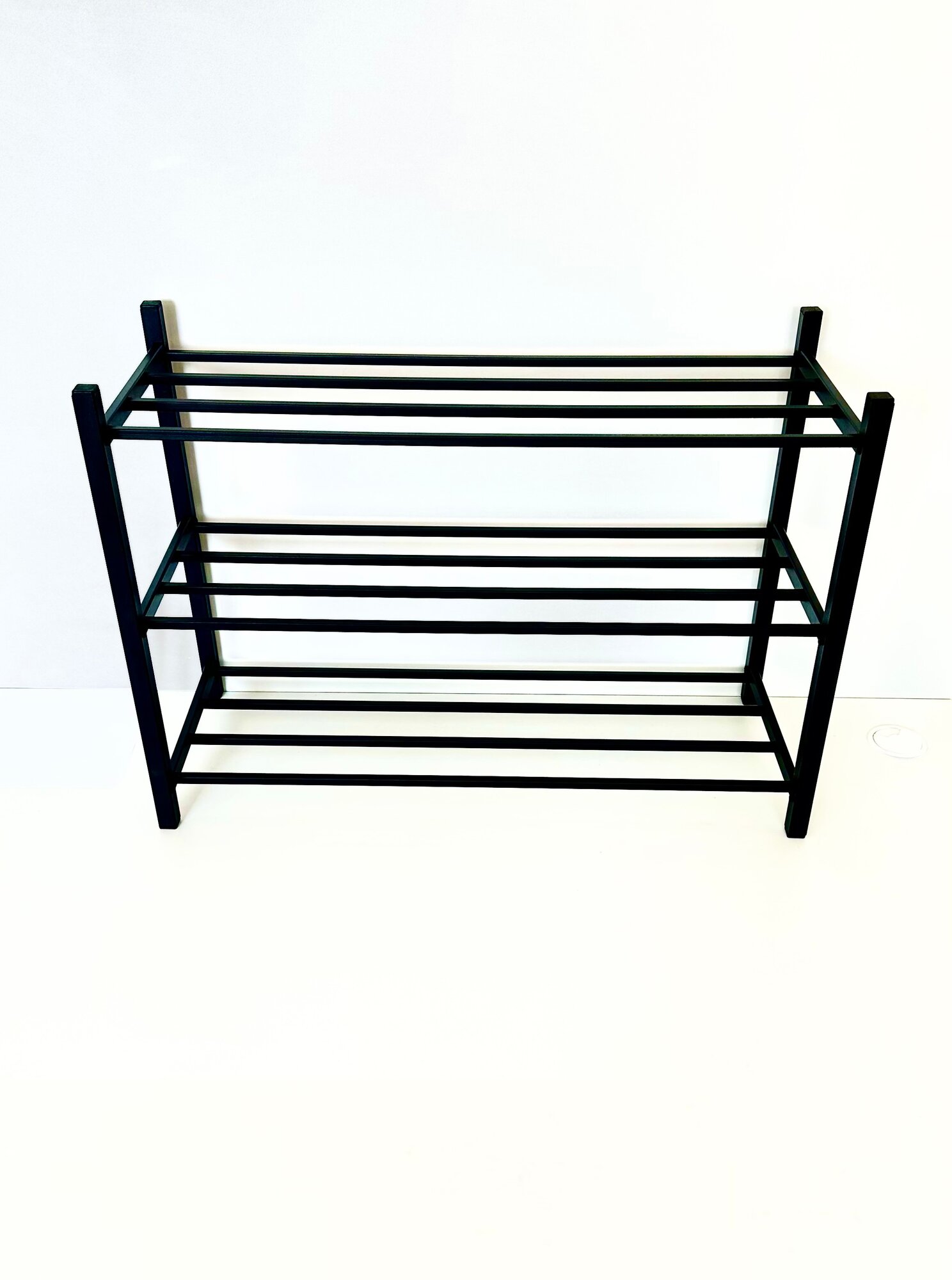 Обувница металлическая "нева", 3 полки, 9 пар обуви, ширина 70 см, чёрный матовый