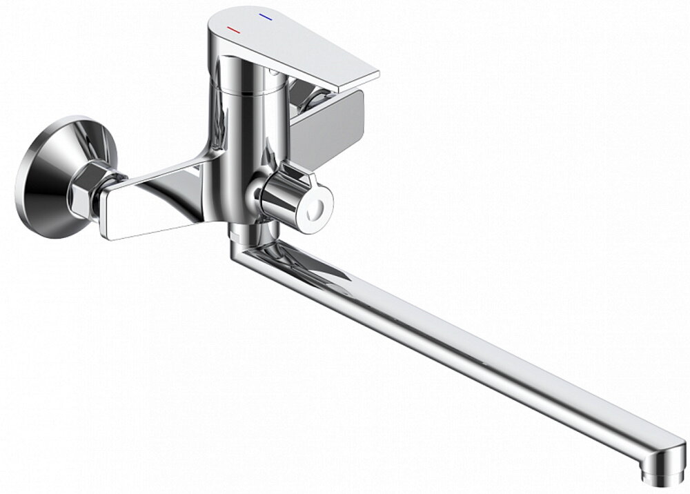 Смеситель ARGO / Арго FRIGAT для ванны, однорычажный, из латуни, цвет хром, излив 325мм / сантехника