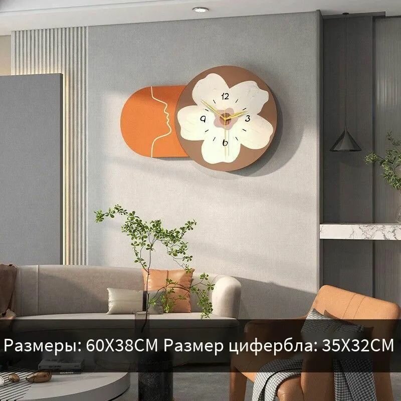 Настенные часы JT22192, механические, квадратные, плавный ход, ретро, металл, 32см