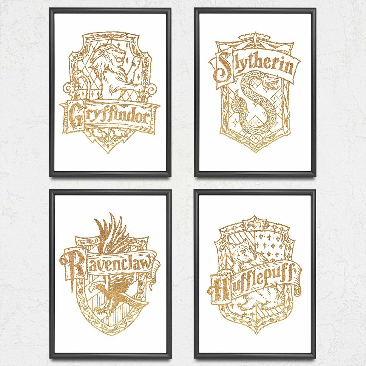 Набор интерьерных постеров Гарри Поттер. Факультеты Хогвартс. Harry Potter