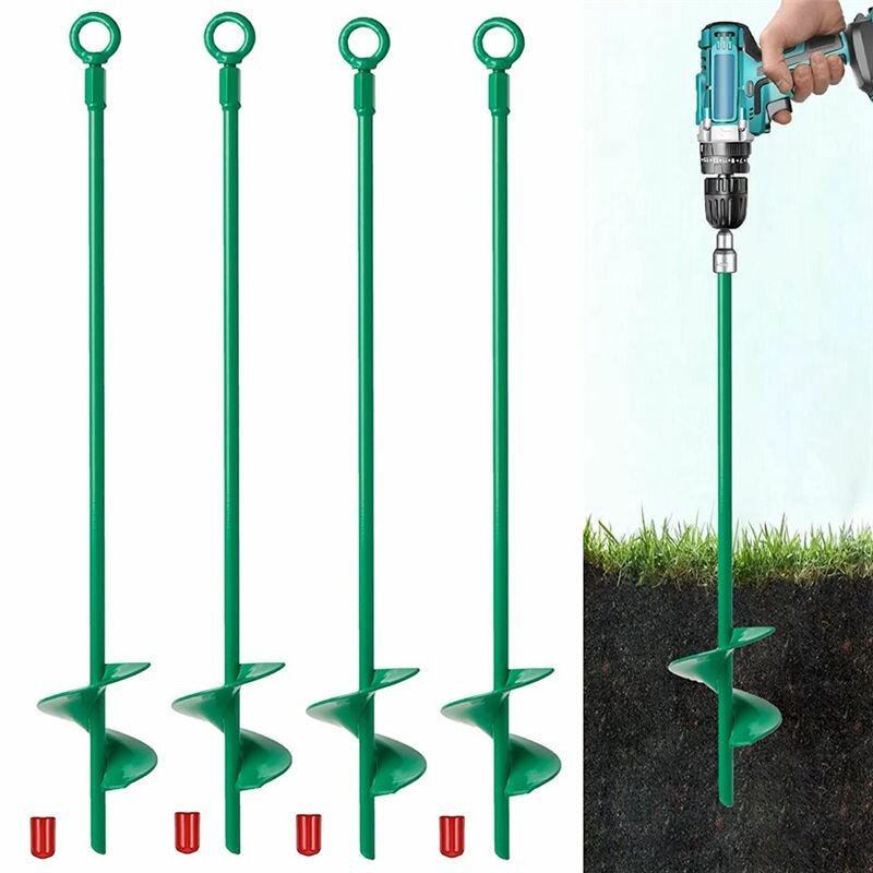Комплект 18-дюймовых анкерных креплений для кемпинговой палатки, навесов, качелей, 4 шт. Tools & Building Supplies (Зеленый)