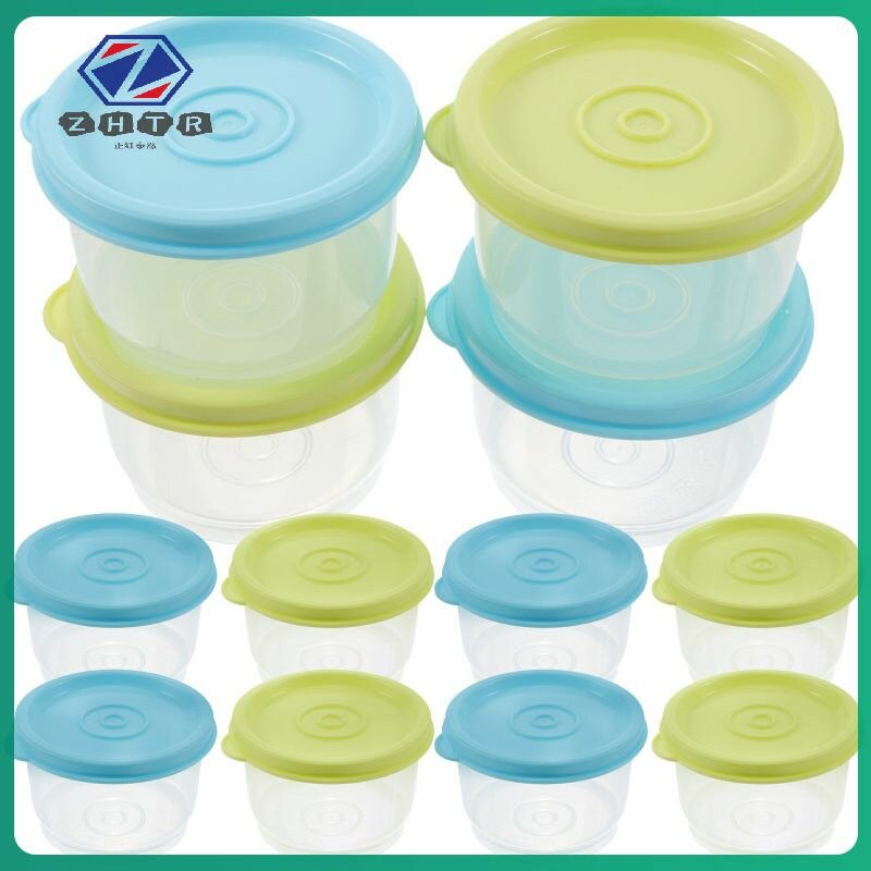 12 шт. штабелируемых контейнеров для закусок, соус для еды, маленькие круглые пластиковые контейнеры с крышками для мини-холодильника-