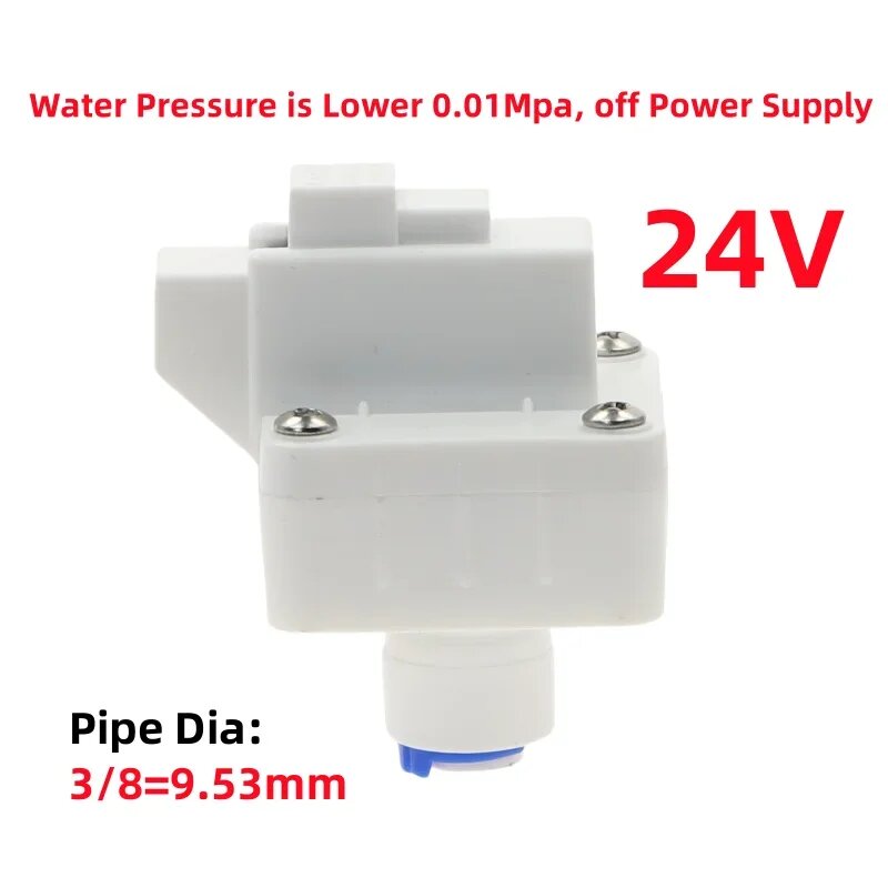 Водяной клапан 24V, белый/синий, Pipe Dia: 3/8=9.53mm