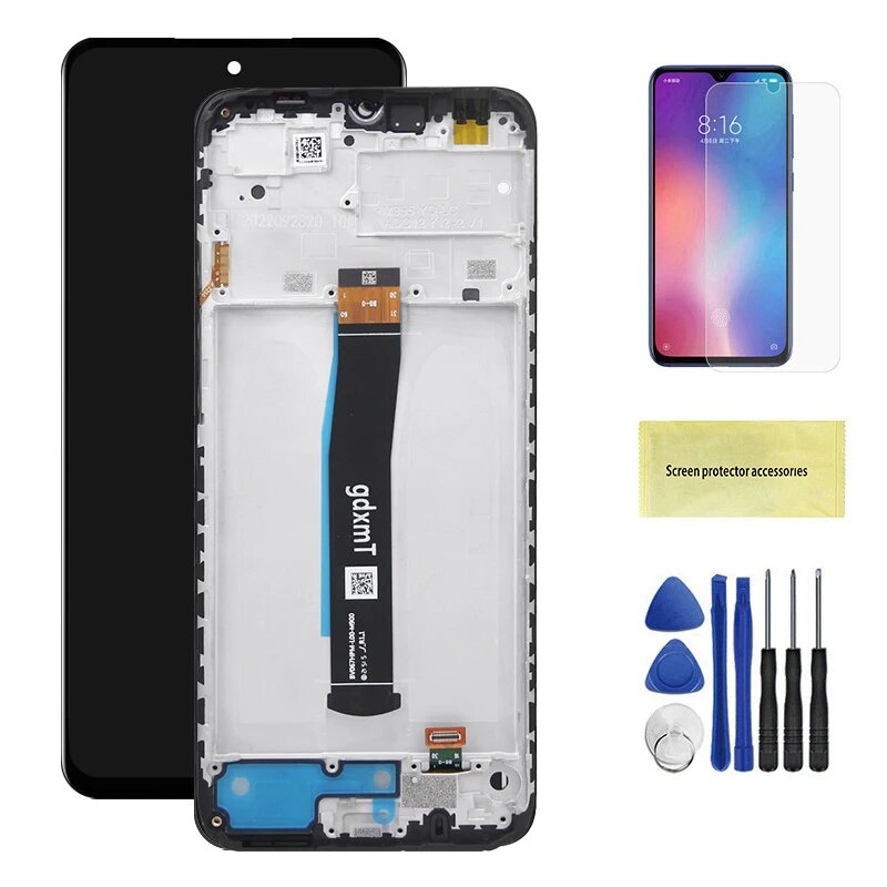 6,71" для Xiaomi Redmi 10C 220333 QBI ЖК-экран с рамкой, сенсорный экран с Black With Frame