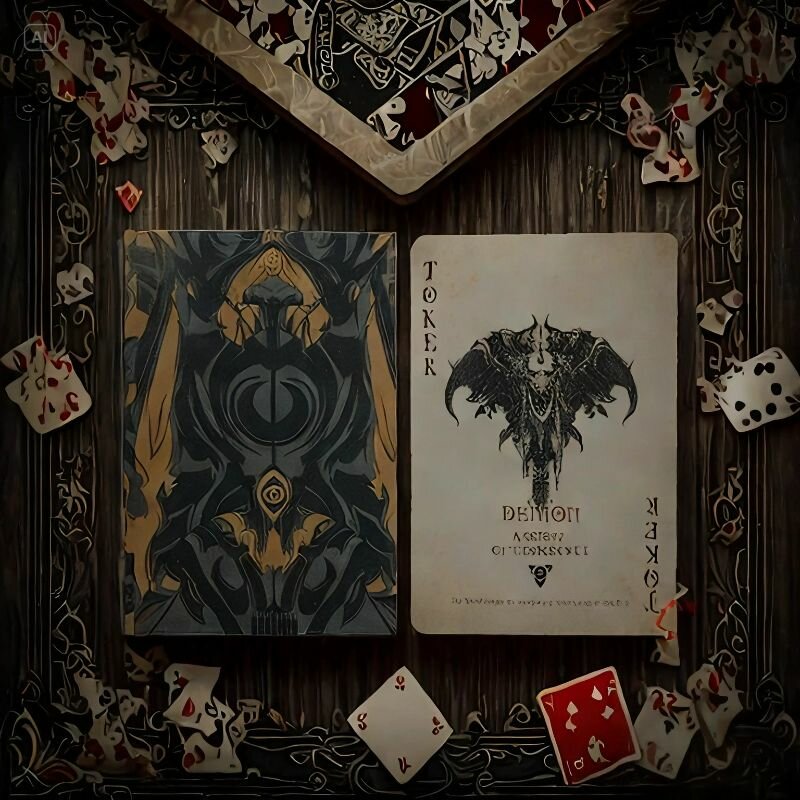 Колода игральных карт г "Глаза Дьявола", пластик, чёрные, жёлтые