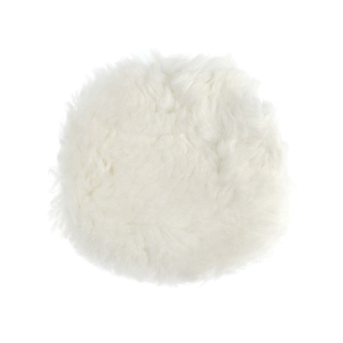 Круг полировальный под липучку тундра, натуральный мех, 150 мм