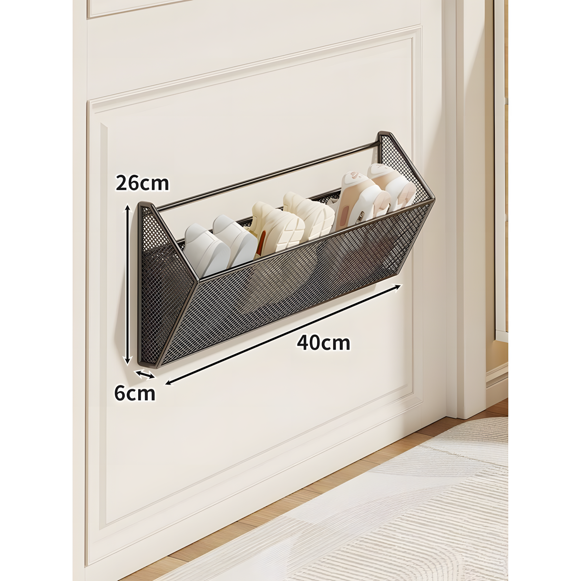 IKEA Обувница, Металл, Бесшовный крючок, настенная, Влагостойкая обувница, 40х6х26 см