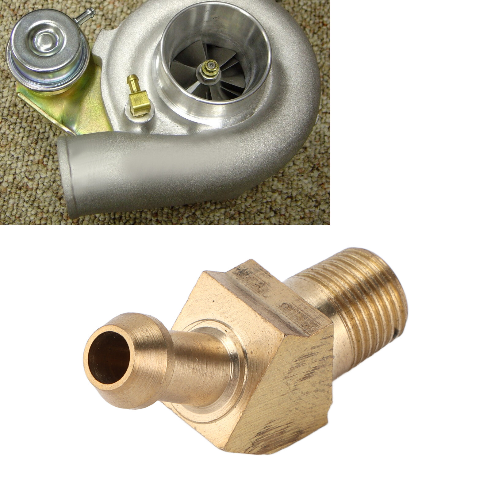 Фитинг для шланга наддува турбокомпрессора, колено 45°, 1/8 дюйма, резьба 27 NPT, латунная замена для серии Garrett T