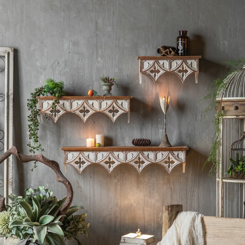 Настенная резная полка, подвесная полка, 1 штука, 80*18*17 см
