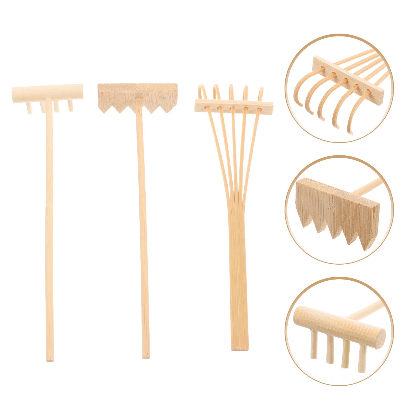 Набор бамбуковых граблей 3 шт.