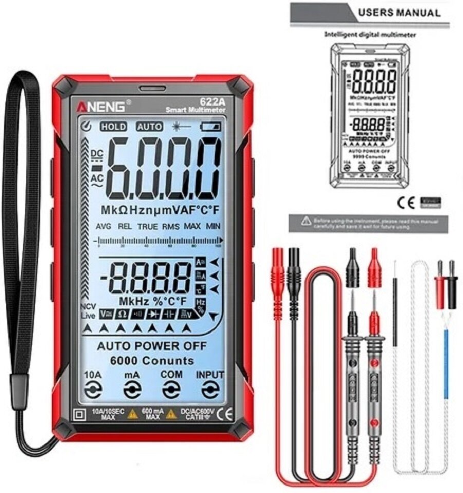 Мультиметр профессиональный ANENG 622A. Гарантия 2 года. 18 функций.