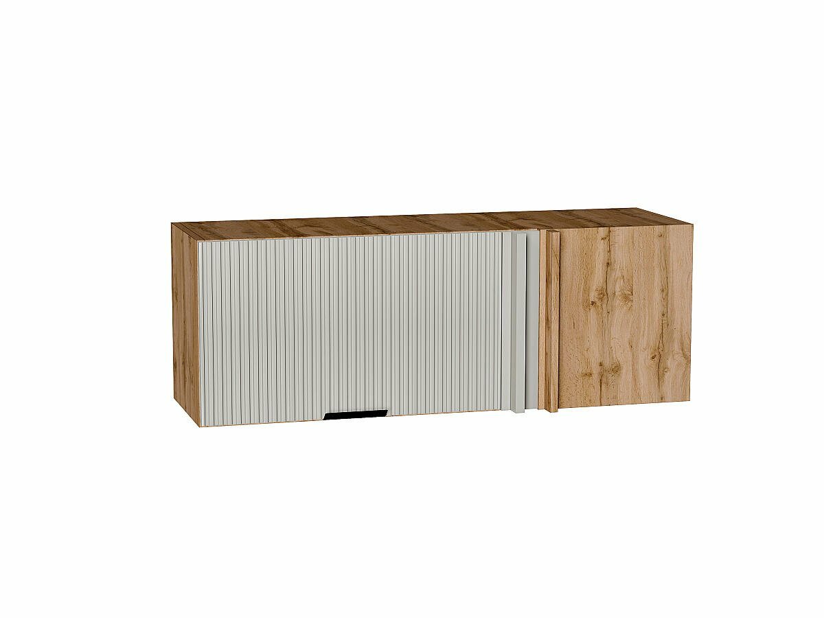 Шкаф верхний прямой угловой горизонтальный Евро Лайн, цвет фасада Агат, цвет каркаса Дуб Вотан, 358*1000*350 мм